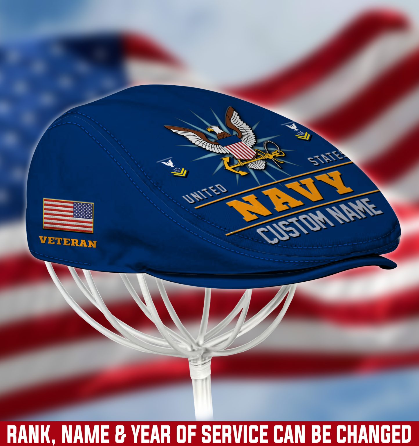 US NAVY Veteran Jeff Cap, Driving Cap, Golf Cap M12 – GiftsNew-Print On ...